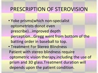 stereopsis history ,uses and charts | PPTX