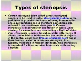 stereopsis history ,uses and charts | PPTX
