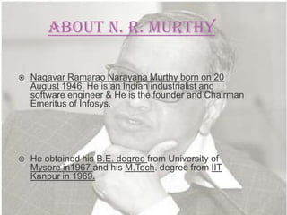 N. R. Narayan murthy and his management functions | PPTX