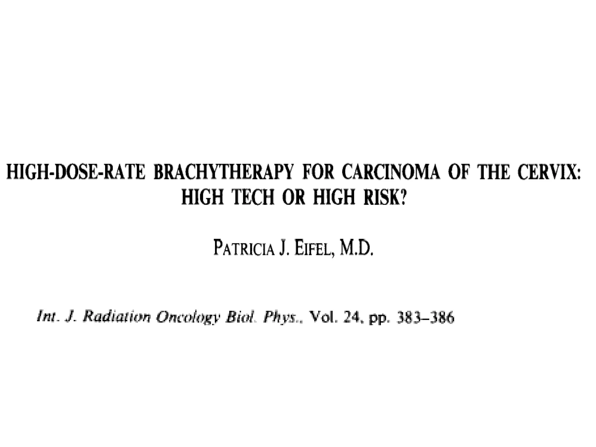 Low dose rate versus high dose rate brachytherapy for carcinoma cervix ...