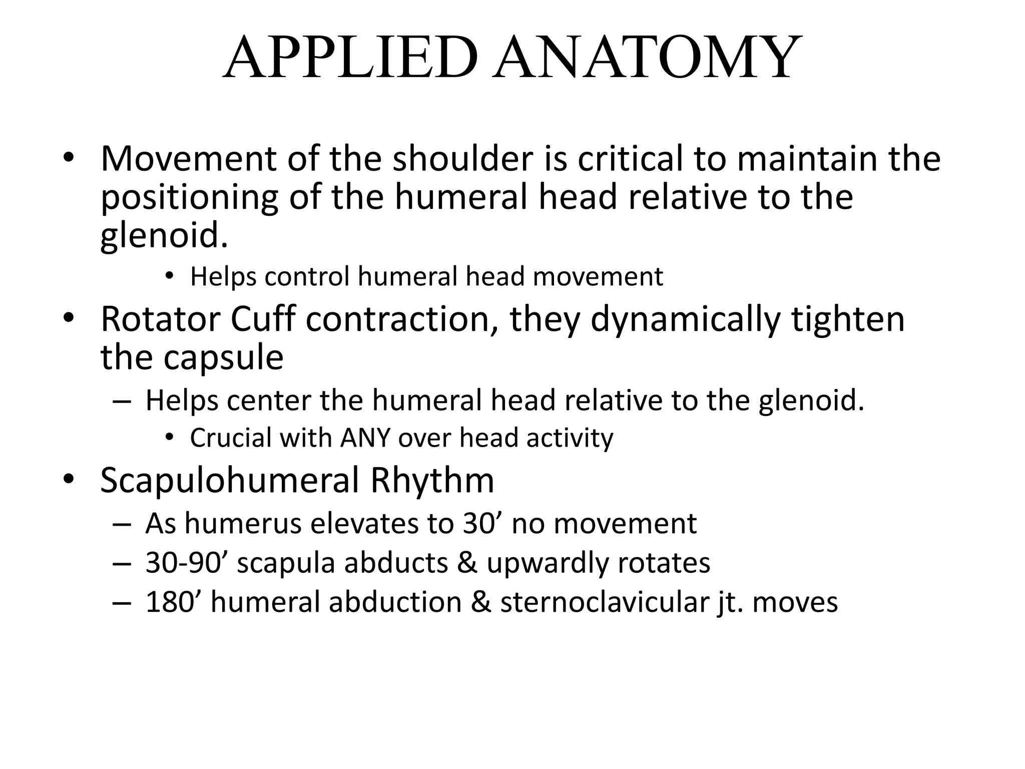 applied anatomy of shoulder joint | PPTX