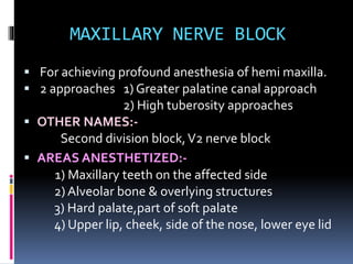 Maxillary Nerve Block High Tuberosity Approach