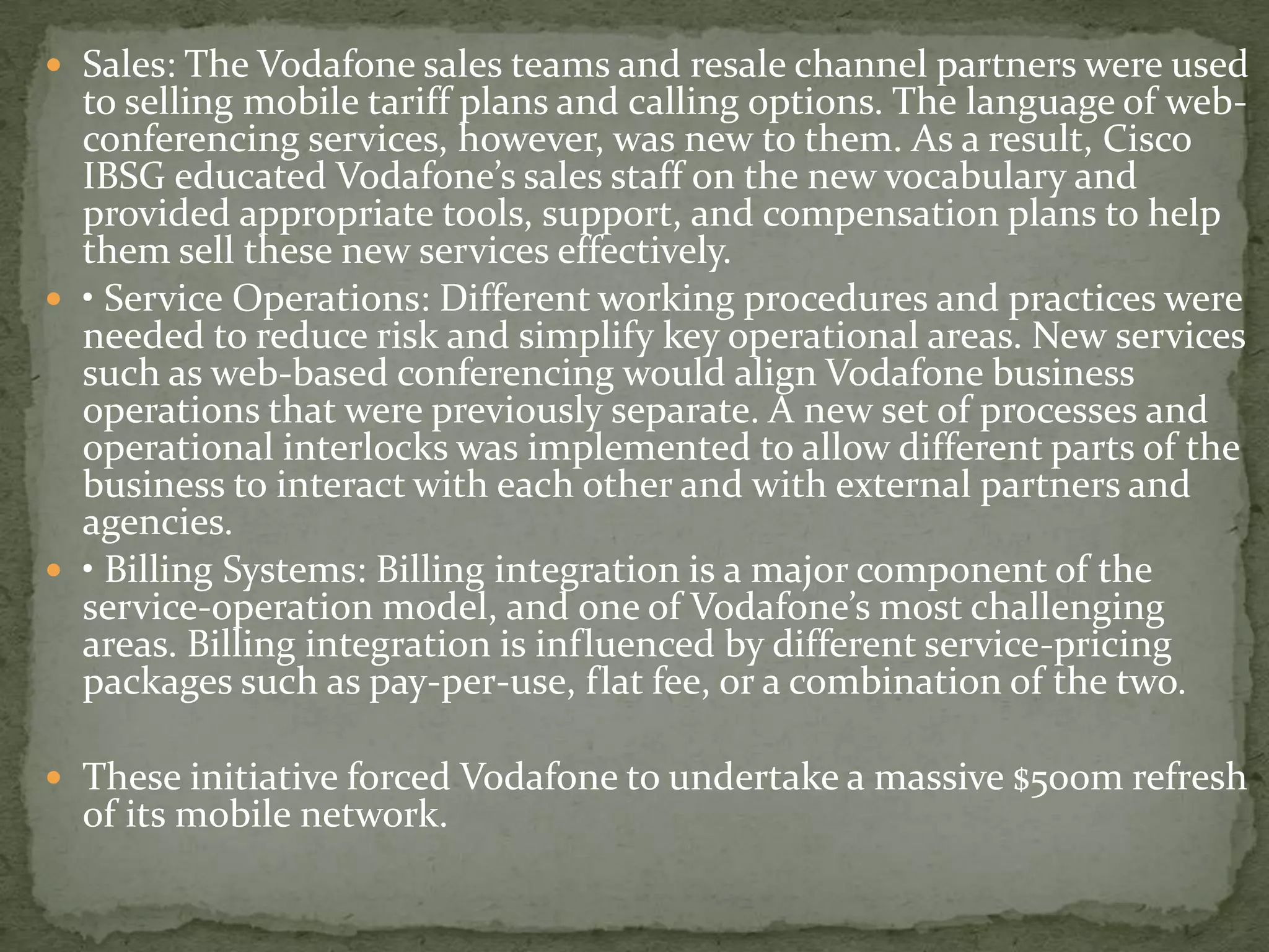 Organisational Structural Change in Vodafone | PPTX