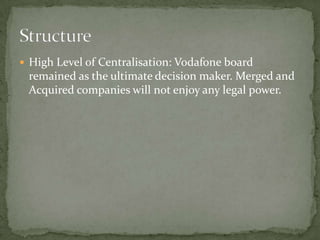 Organisational Structural Change in Vodafone | PPTX