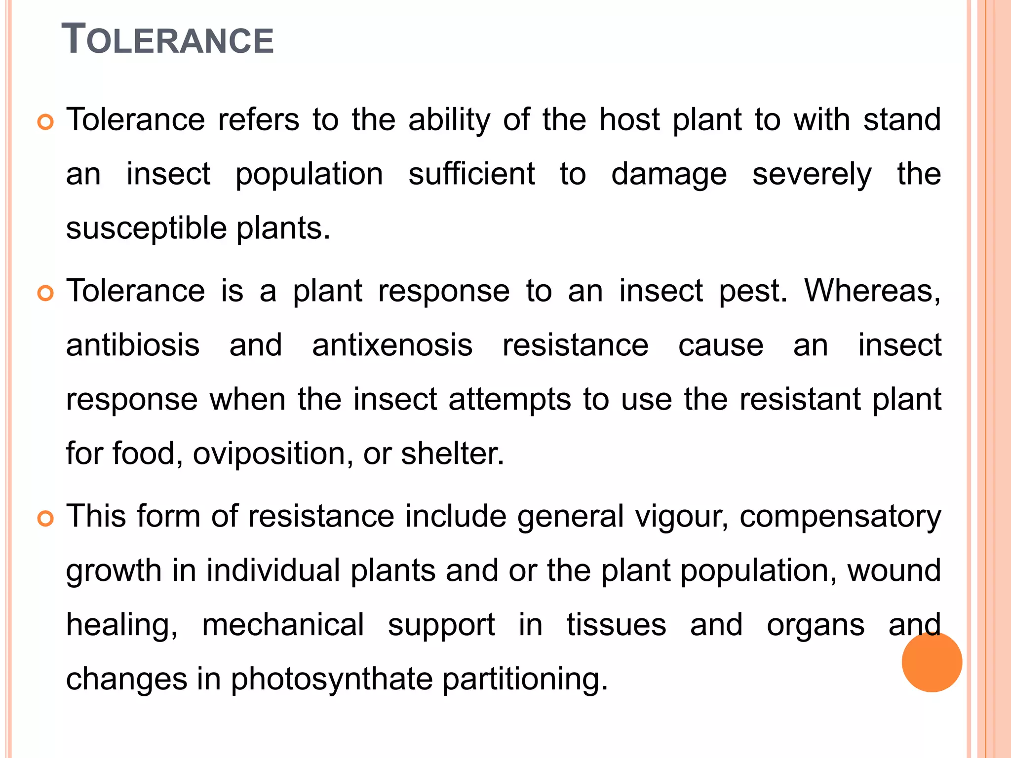 mechanism of resistance in plant against insects | PPTX
