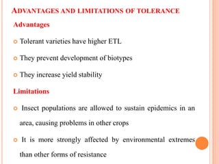 mechanism of resistance in plant against insects | PPTX