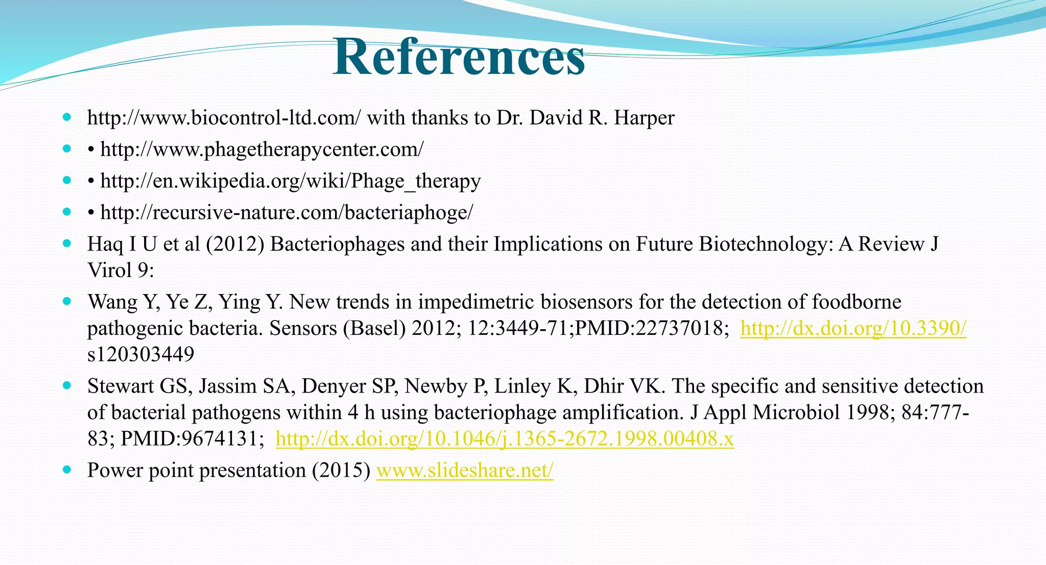 Phage Application In Food Safety Pptx