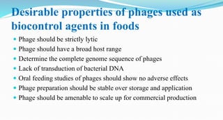 phage application in food safety | PPTX