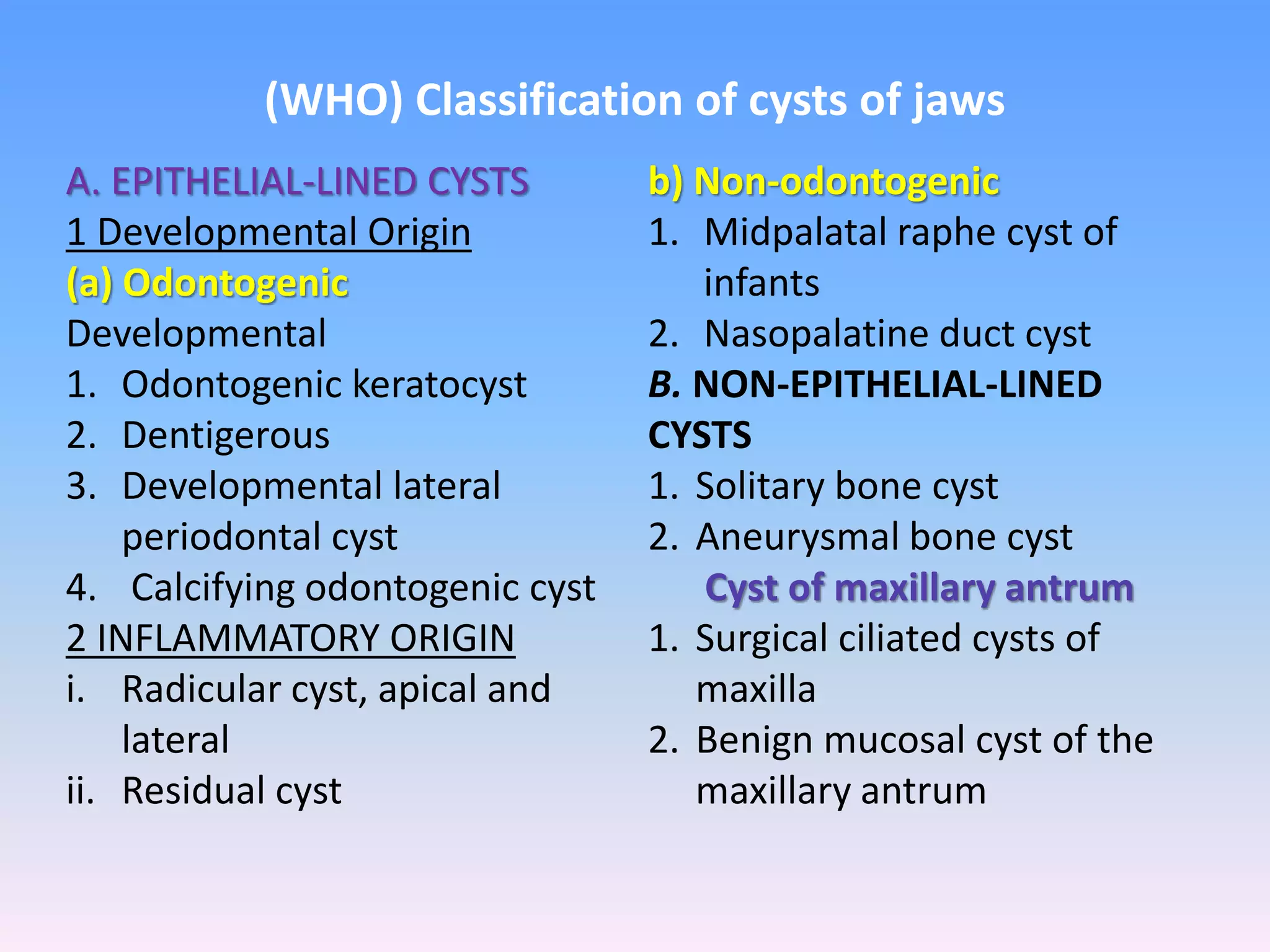 odontogenic cysts | PPTX