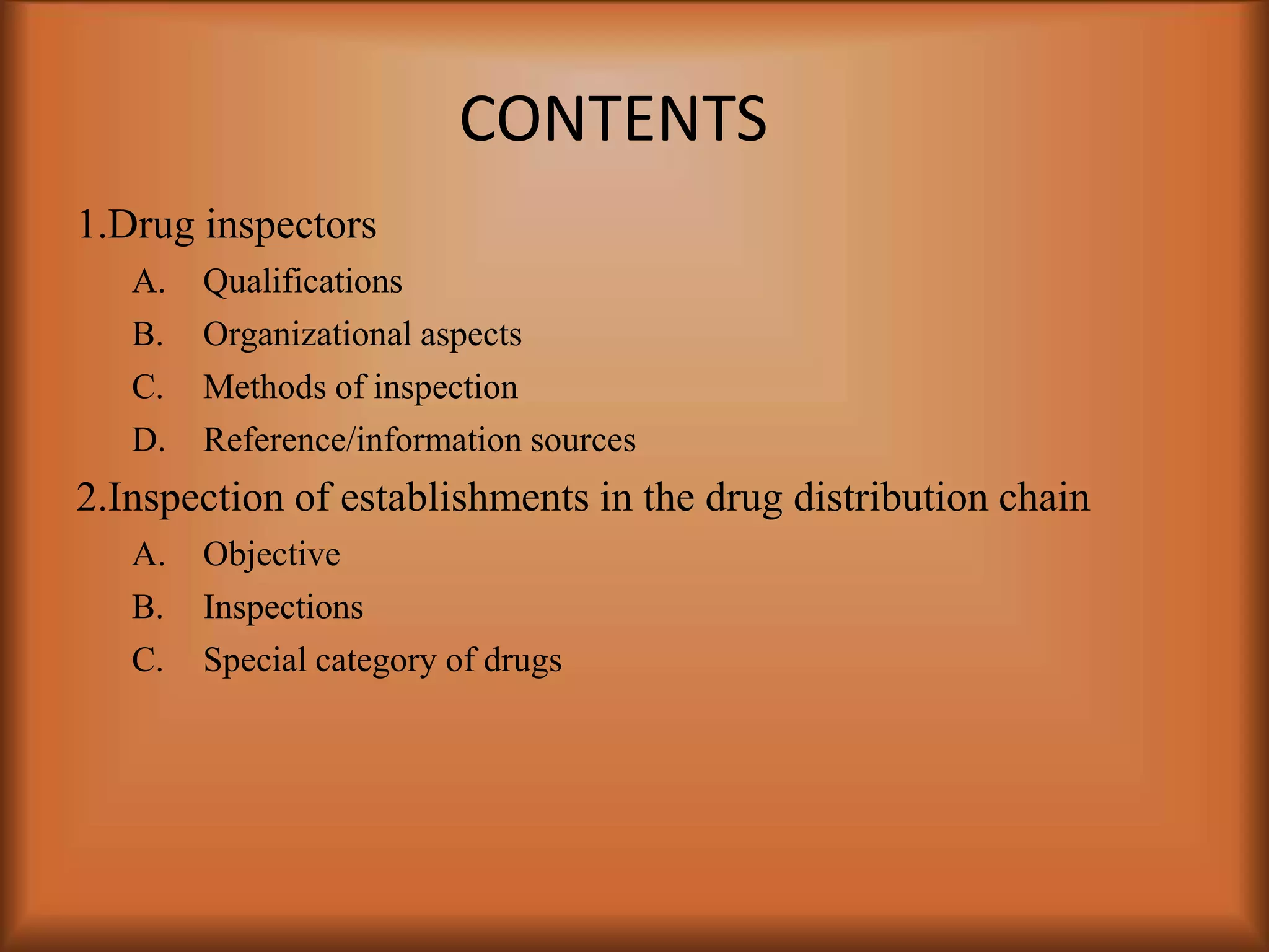 INSPECTION OF DRUG DISTRIBUTION CHANNELS | PPTX