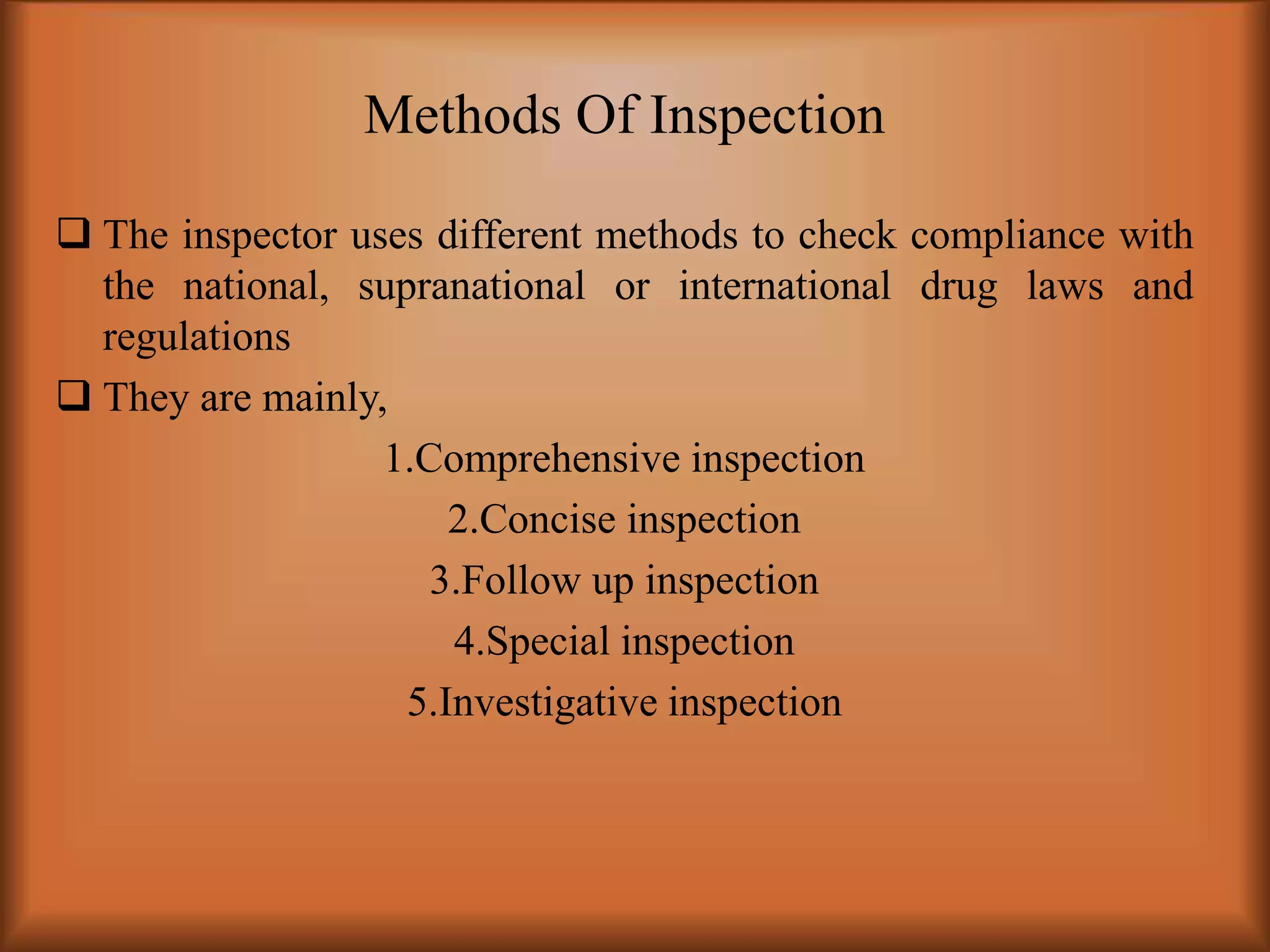INSPECTION OF DRUG DISTRIBUTION CHANNELS | PPTX