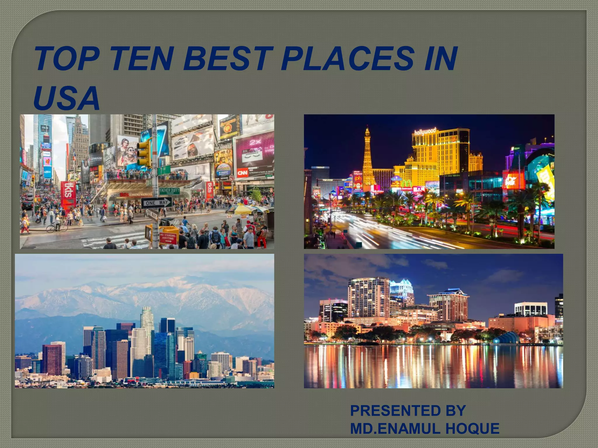 TOP BEST PLACES IN USA | PPTX