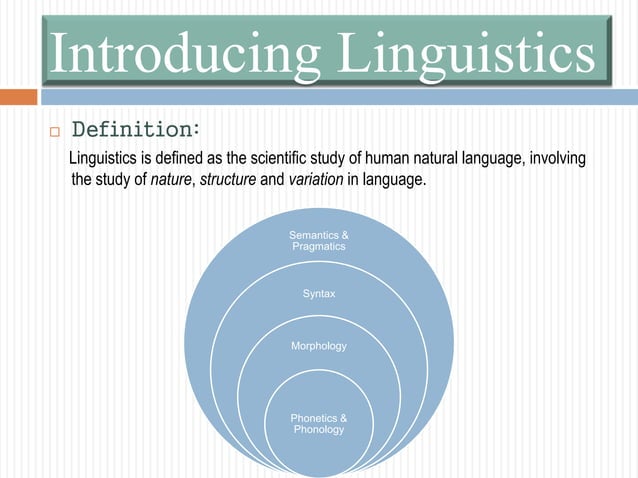 "Linguistics is a Science" | PPT