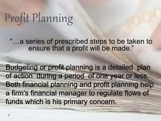 Financial & profit planning | PPTX