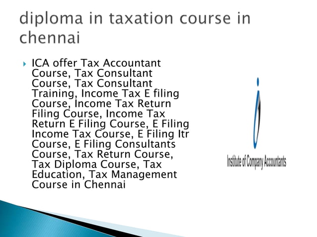 diploma in taxation course in chennai | PPTX