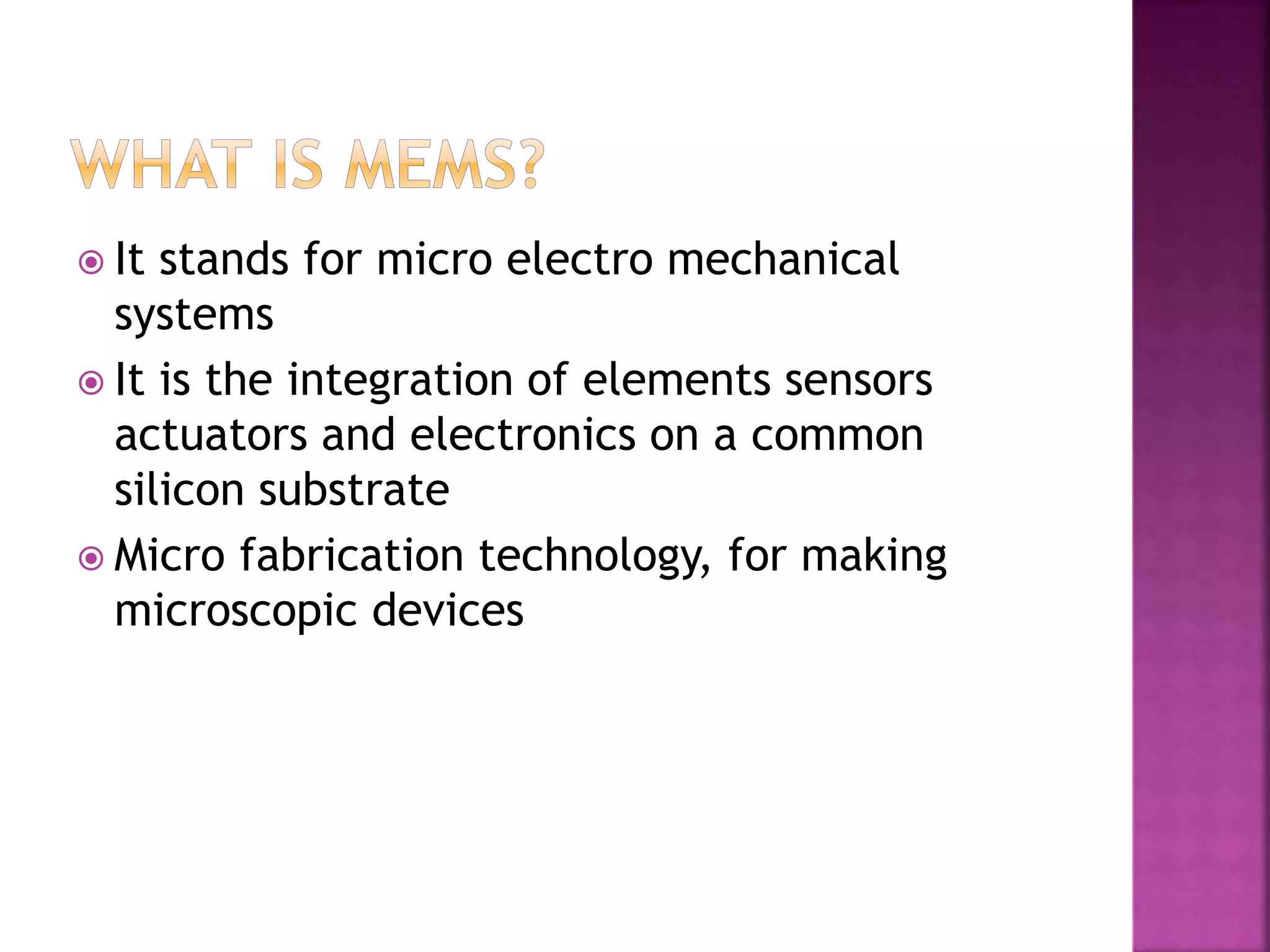 Actuation in mems | PPTX
