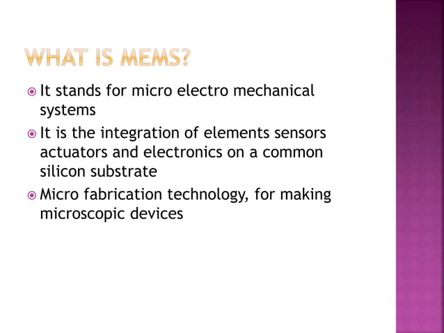 Actuation in mems | PPTX