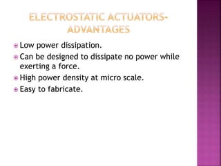 Actuation in mems | PPTX