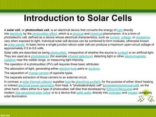 Presentation on solar cell | PPTX