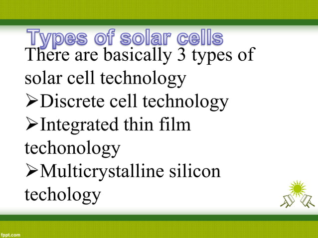 Presentation on solar cell | PPT