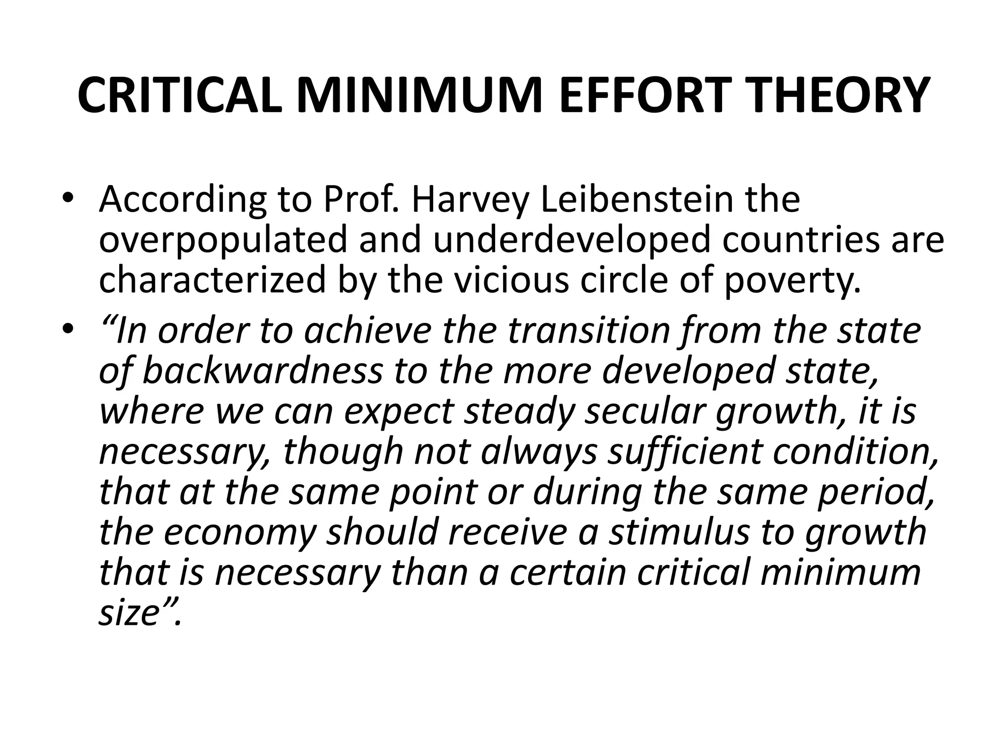 Contemporary Theories Of Entrepreneurship (Prof.Harvey Leibenstein ) | PPTX