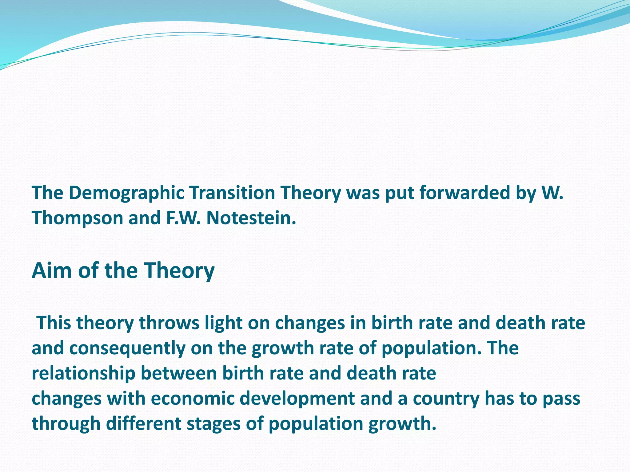 DEMOGRAPHIC TRANSITION THEORY | PPTX