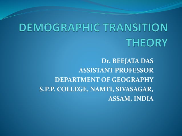DEMOGRAPHIC TRANSITION THEORY | PPTX