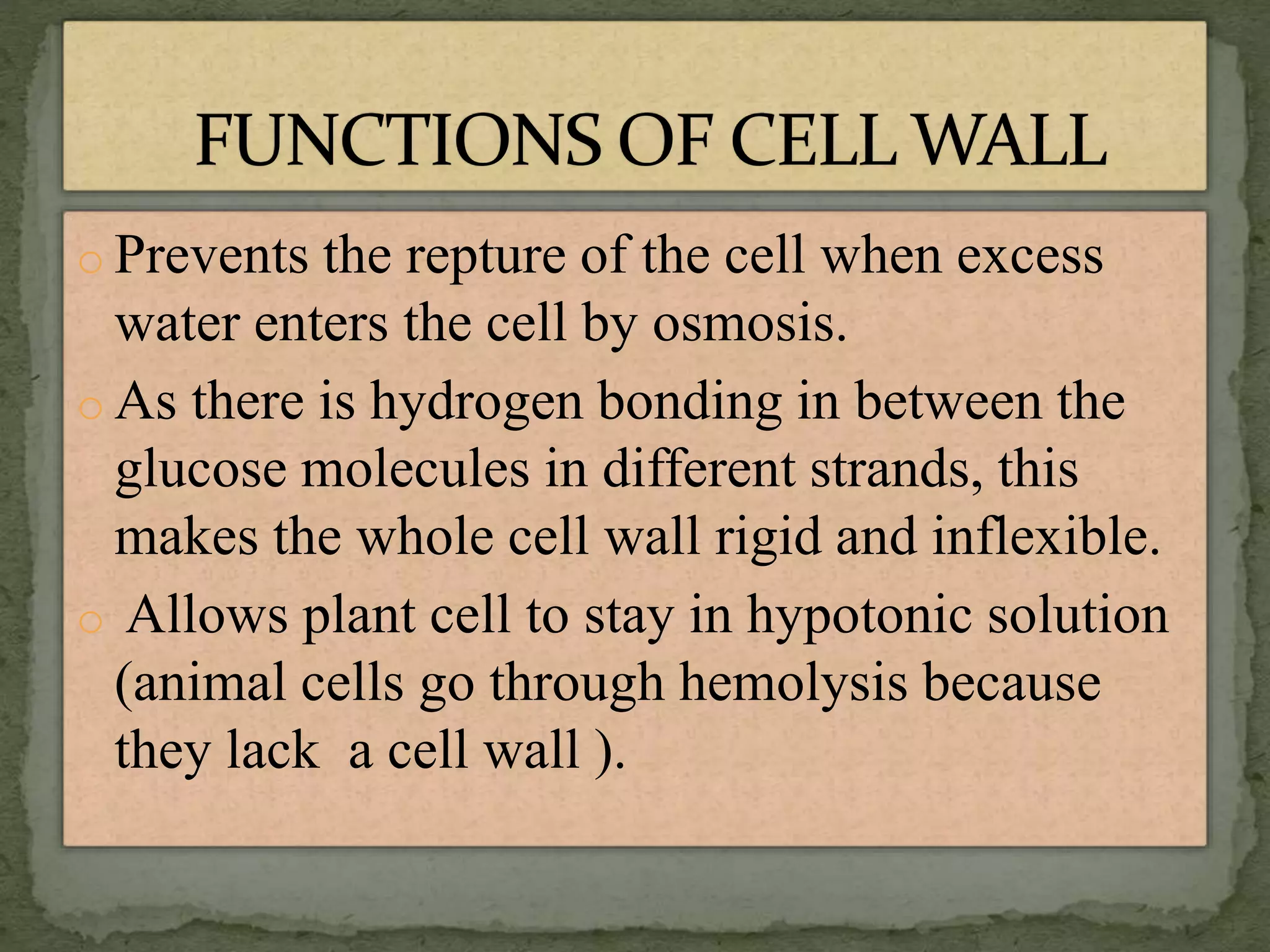 Structure and physiological functions of cell wall | PPT