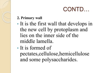 Structure and physiological functions of cell wall | PPTX