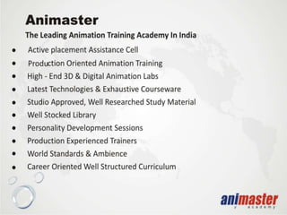 Animaster Academy is one of the top colleges to study animation ...