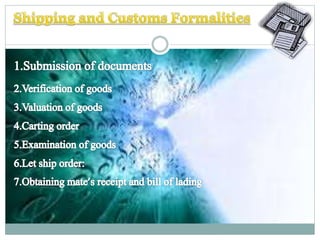 export import procedure and documentation | PPTX