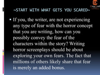 Tips on Horror Script Writing | PPTX