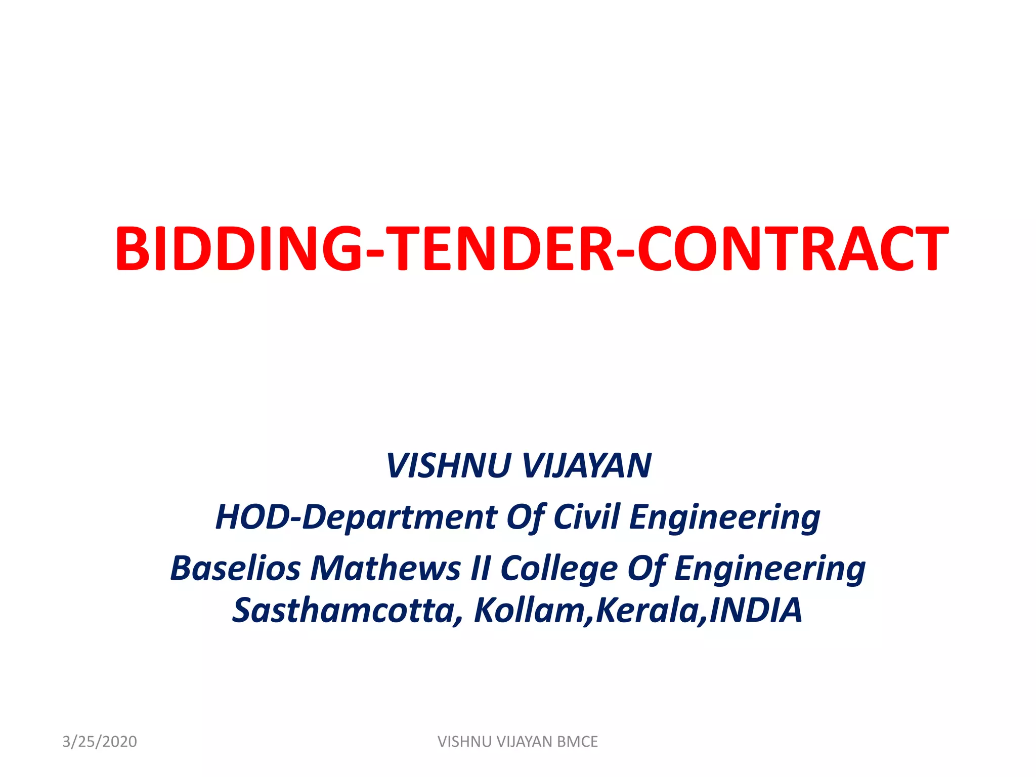 BIDDING-TENDER-CONTRACT | PPTX