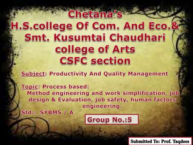 method engineering,work simplification, job design, job simplification ...