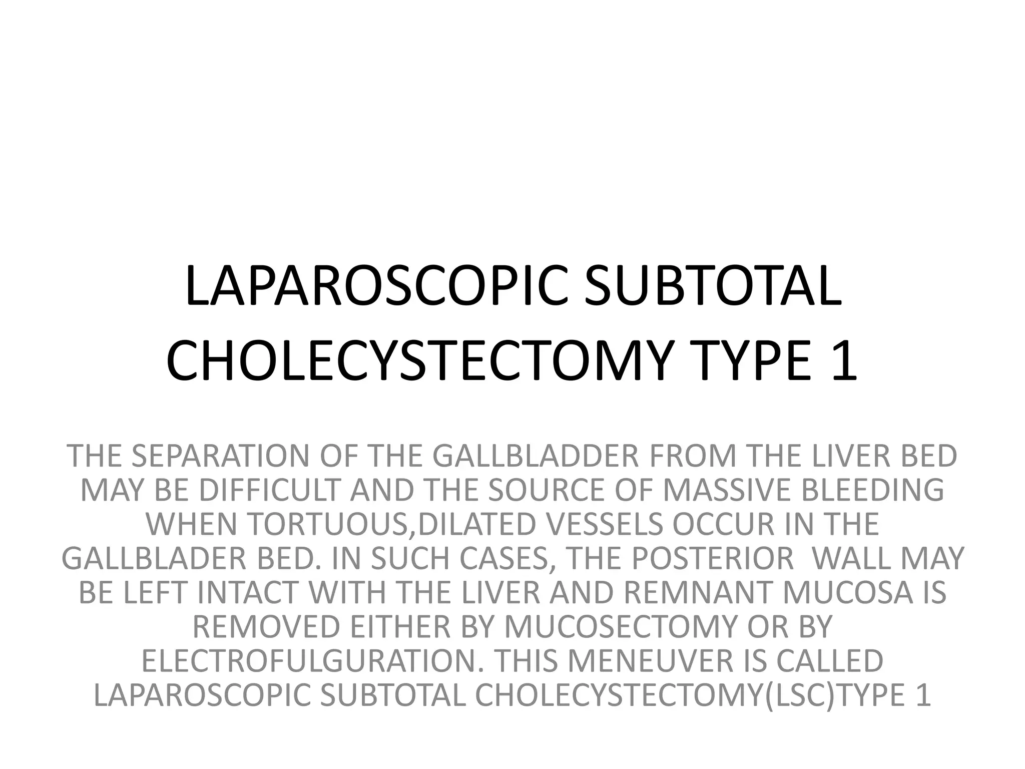 LAPAROSCOPIC CHOLECYSTECTOMY AND LIVER CIRRHOSIS | PPTX | Digestive ...