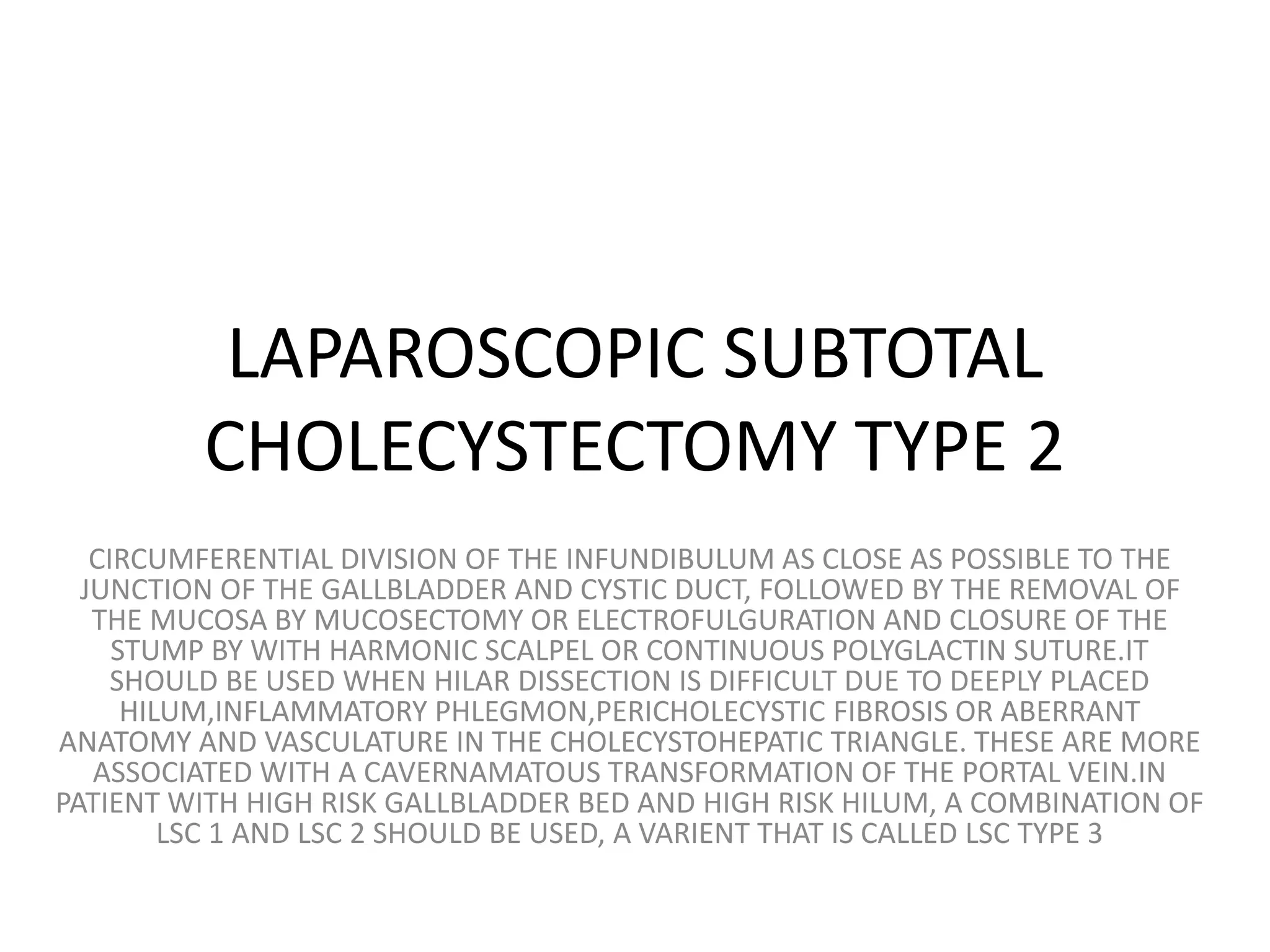 LAPAROSCOPIC CHOLECYSTECTOMY AND LIVER CIRRHOSIS | PPTX | Digestive ...