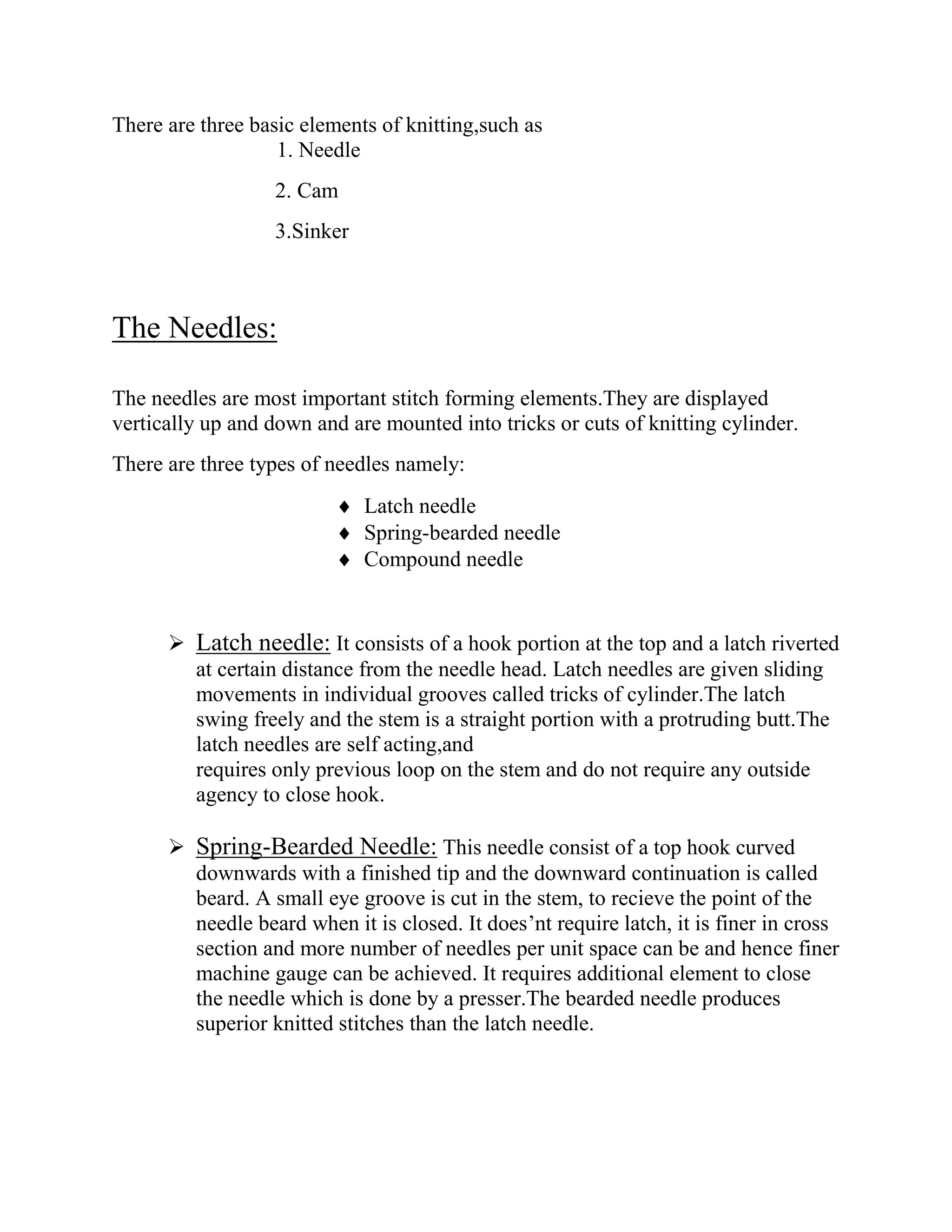 Study on Basic Elements of Knitting | DOCX