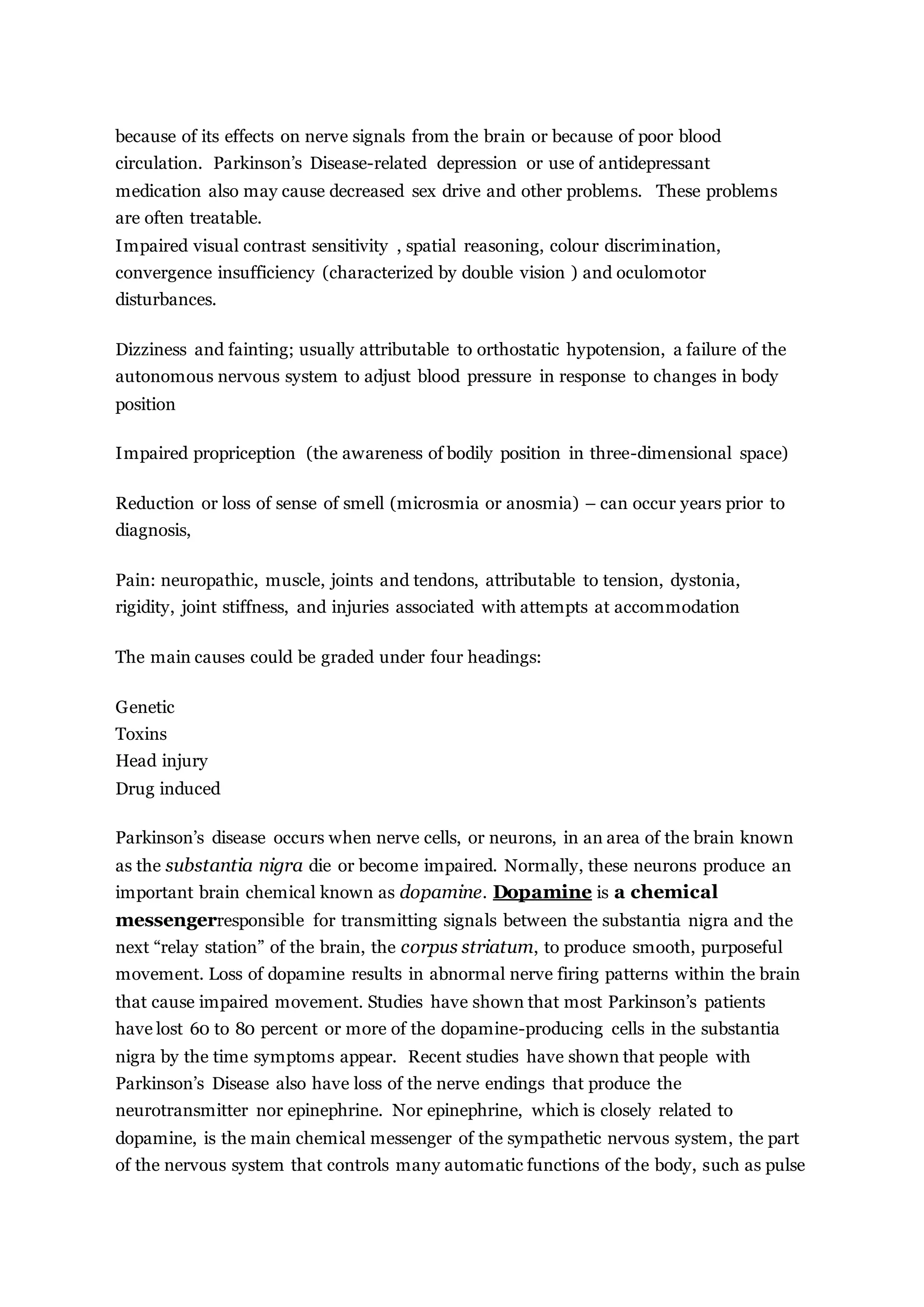 parkinsons disease | DOCX