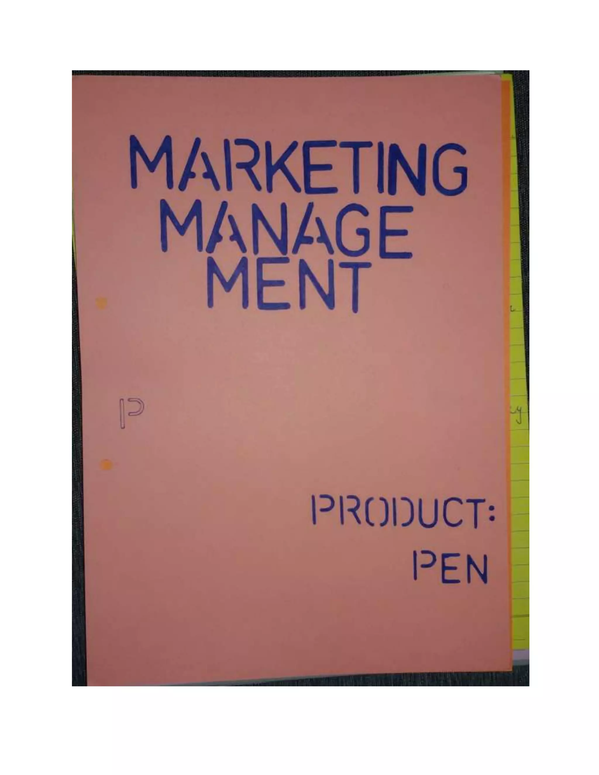 Marketing Project on Pen | DOCX