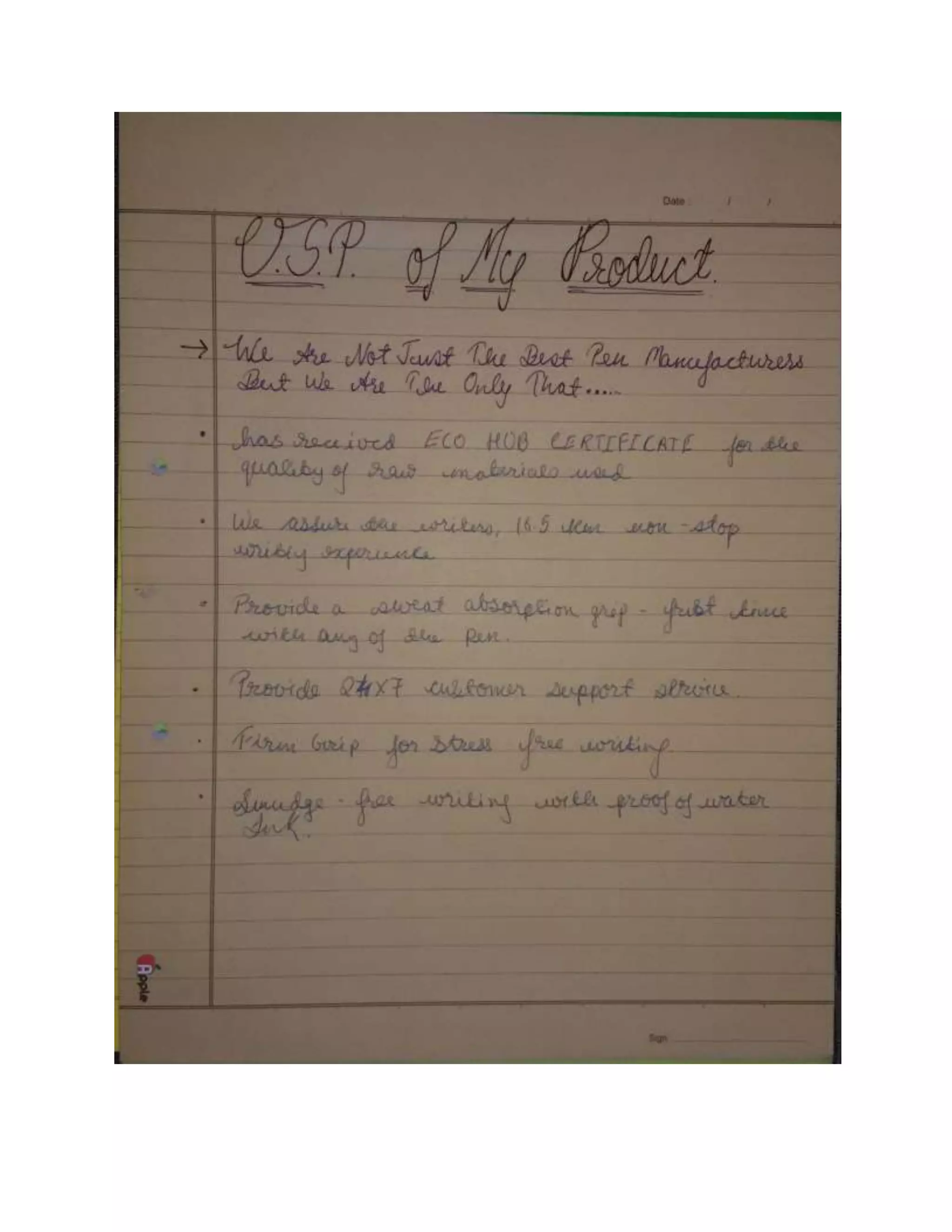 Marketing Project on Pen | DOCX