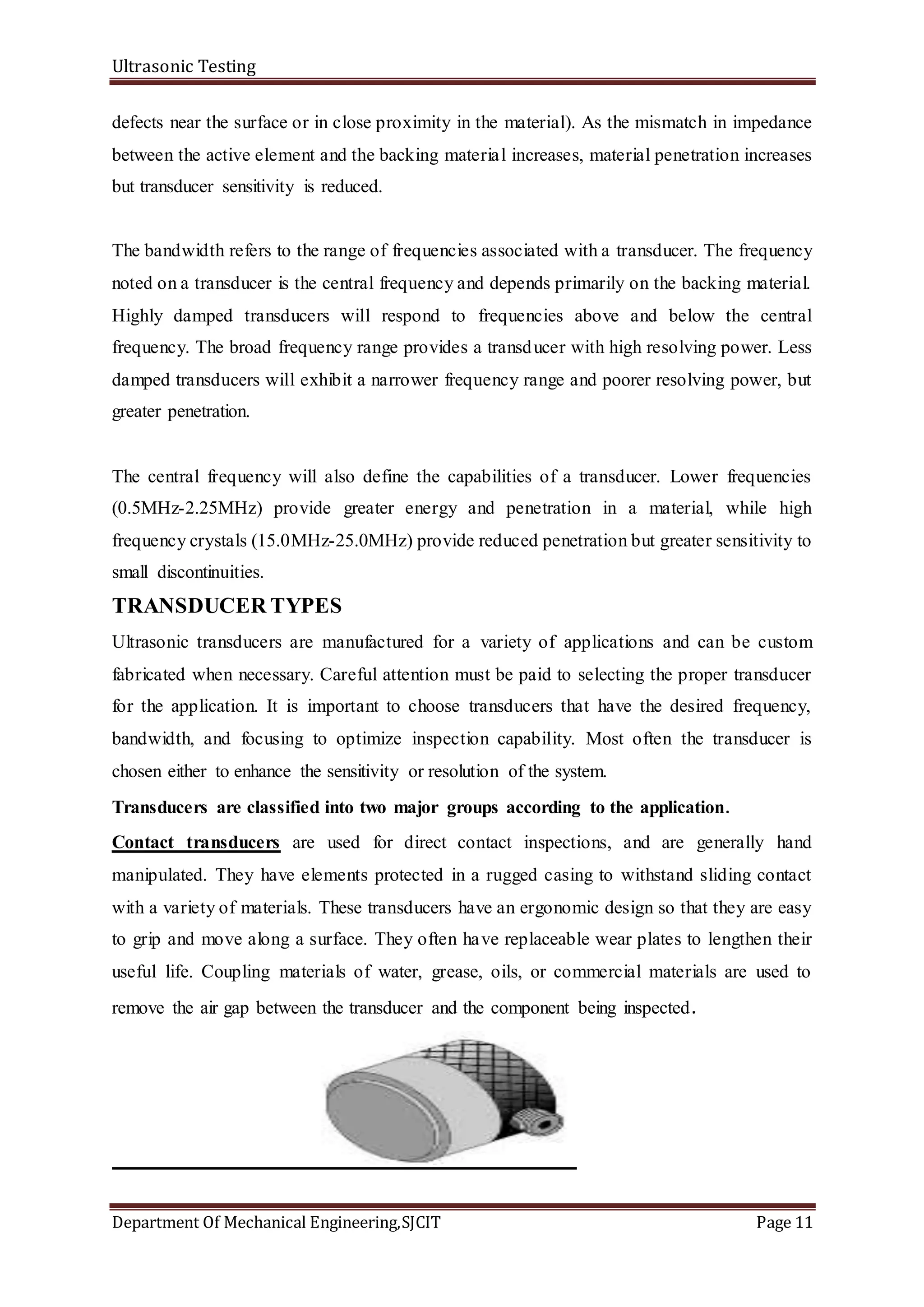 ULTRASONIC TESTING REPORT | DOCX