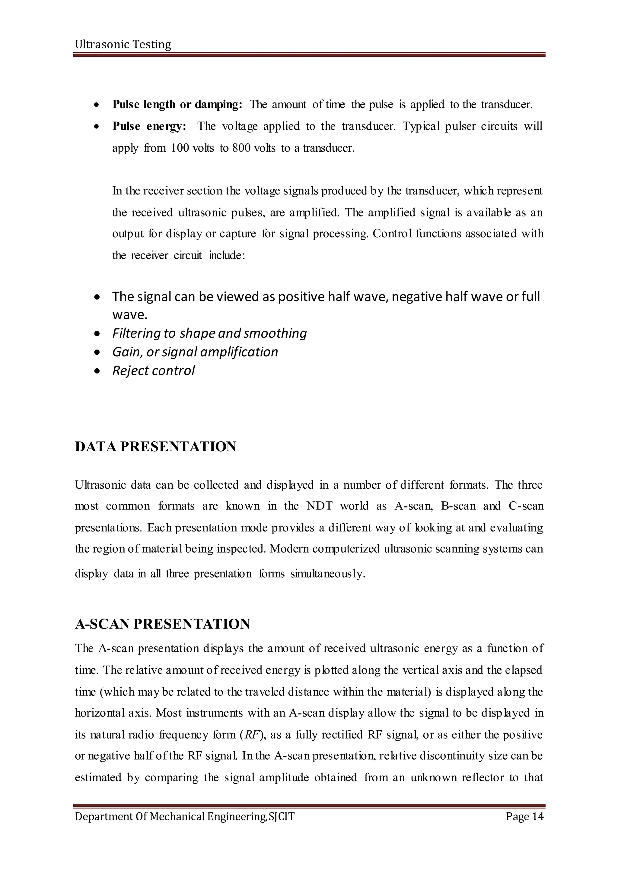 ULTRASONIC TESTING REPORT | DOCX