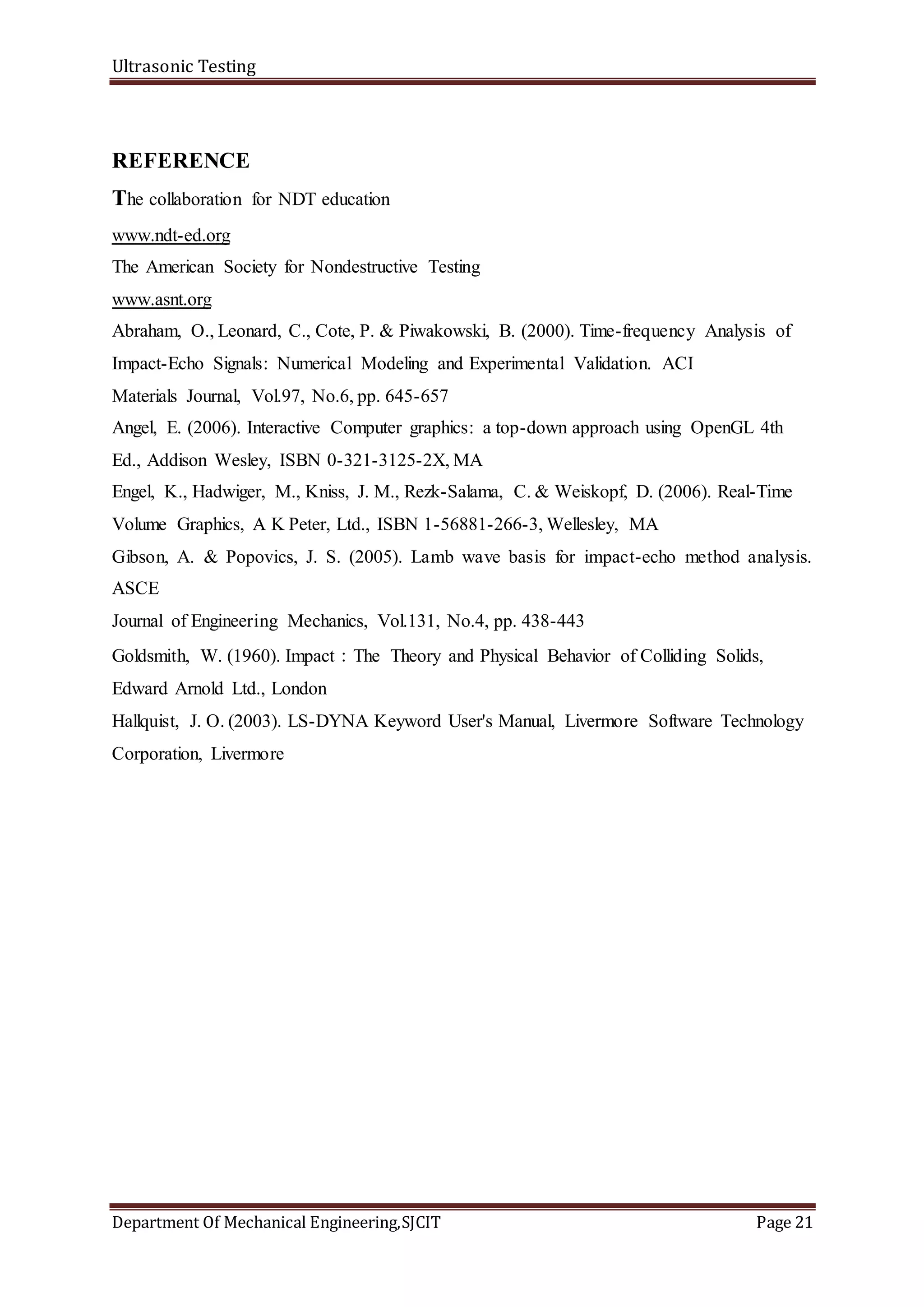 ULTRASONIC TESTING REPORT | DOCX