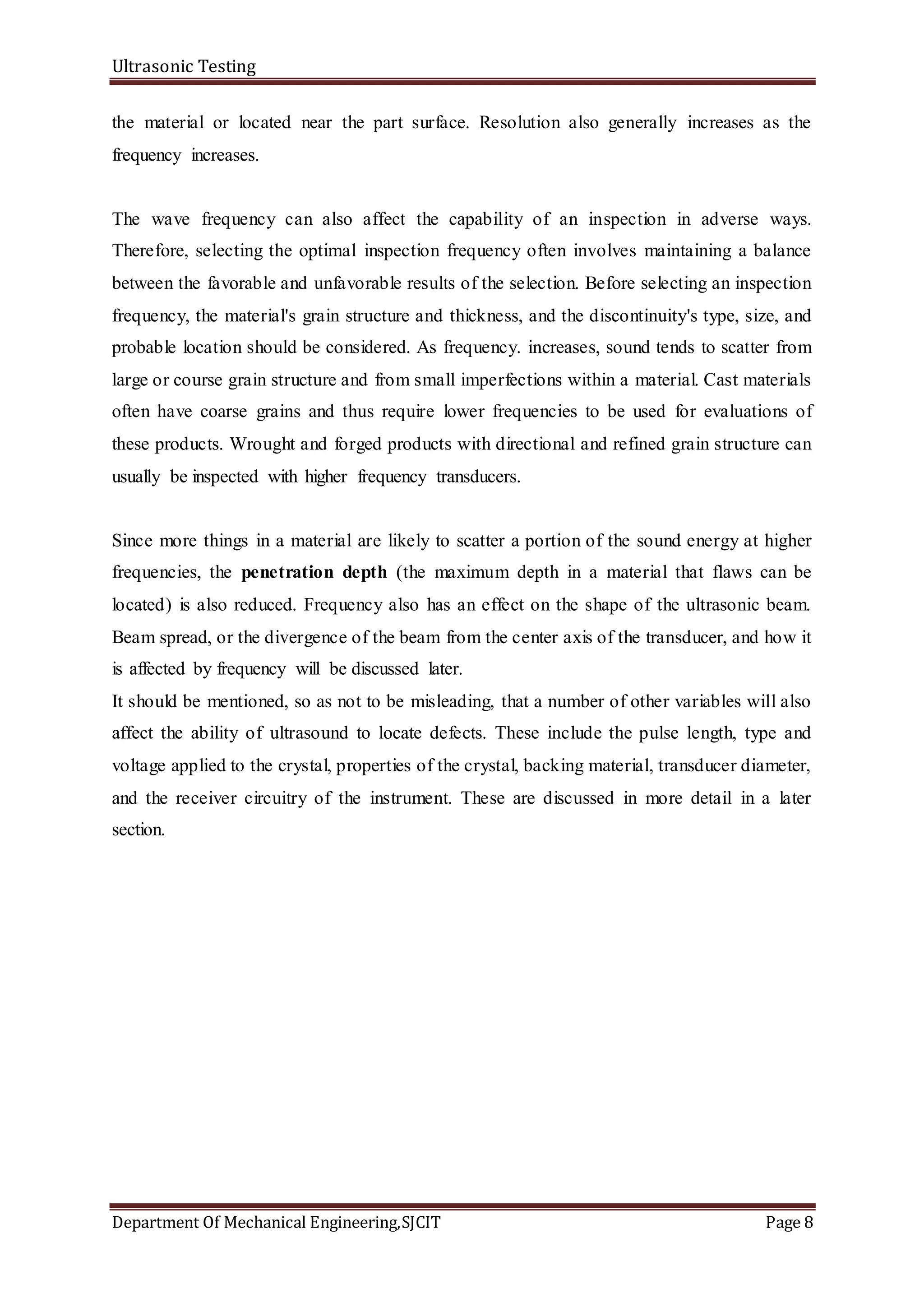 ULTRASONIC TESTING REPORT | DOCX