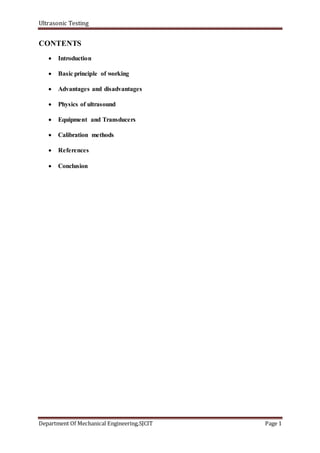 ULTRASONIC TESTING REPORT | DOCX