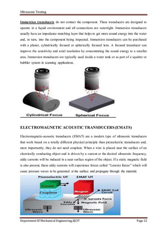 ULTRASONIC TESTING REPORT | DOCX | Physics | Science