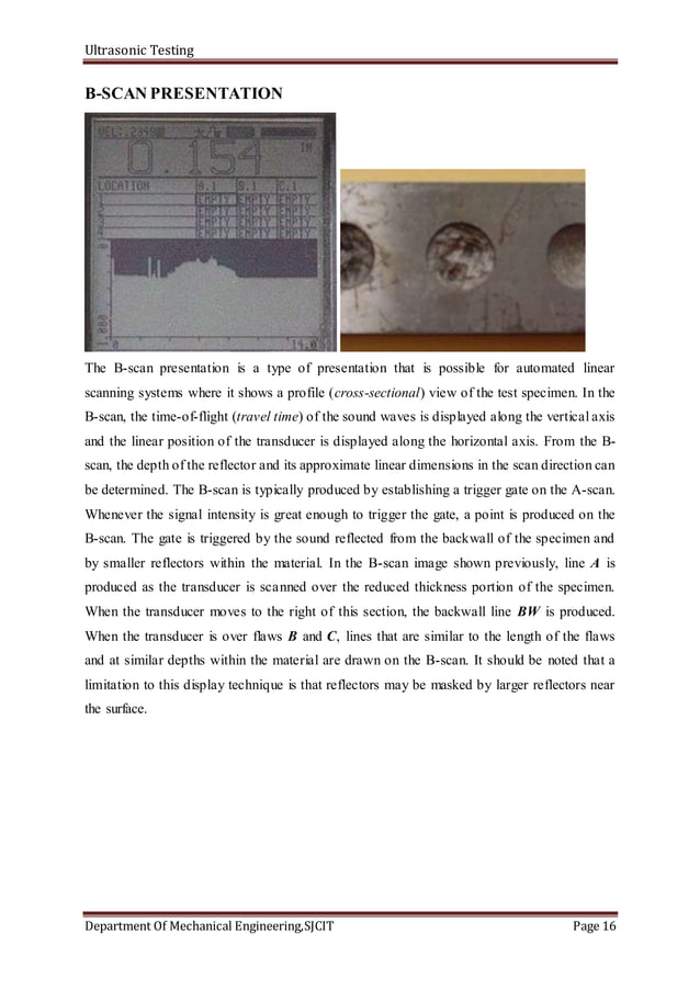 ULTRASONIC TESTING REPORT | DOCX | Physics | Science