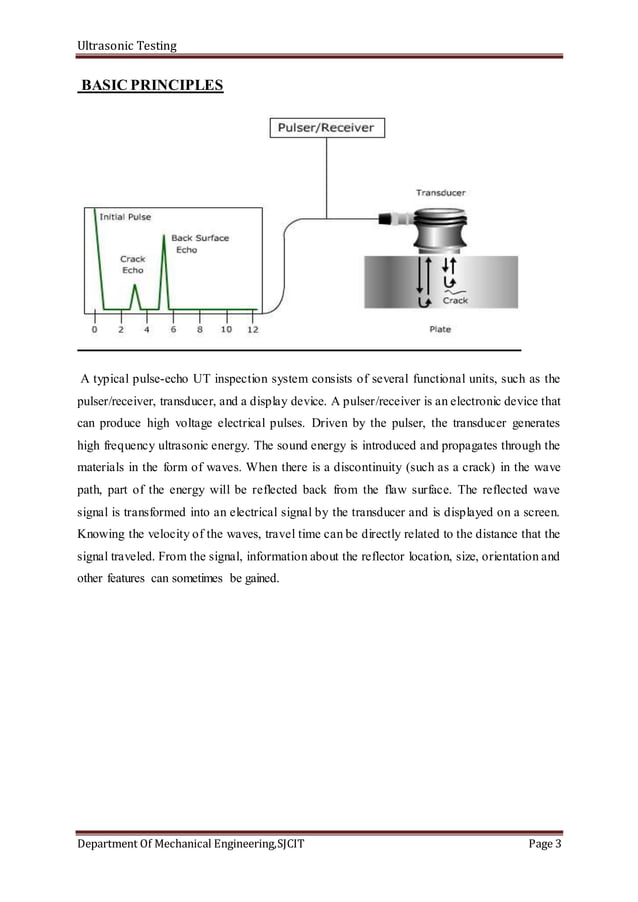 ULTRASONIC TESTING REPORT | DOCX | Physics | Science