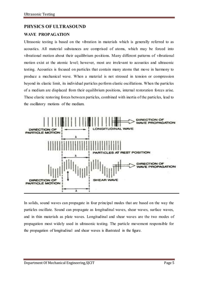 ULTRASONIC TESTING REPORT | DOCX | Physics | Science