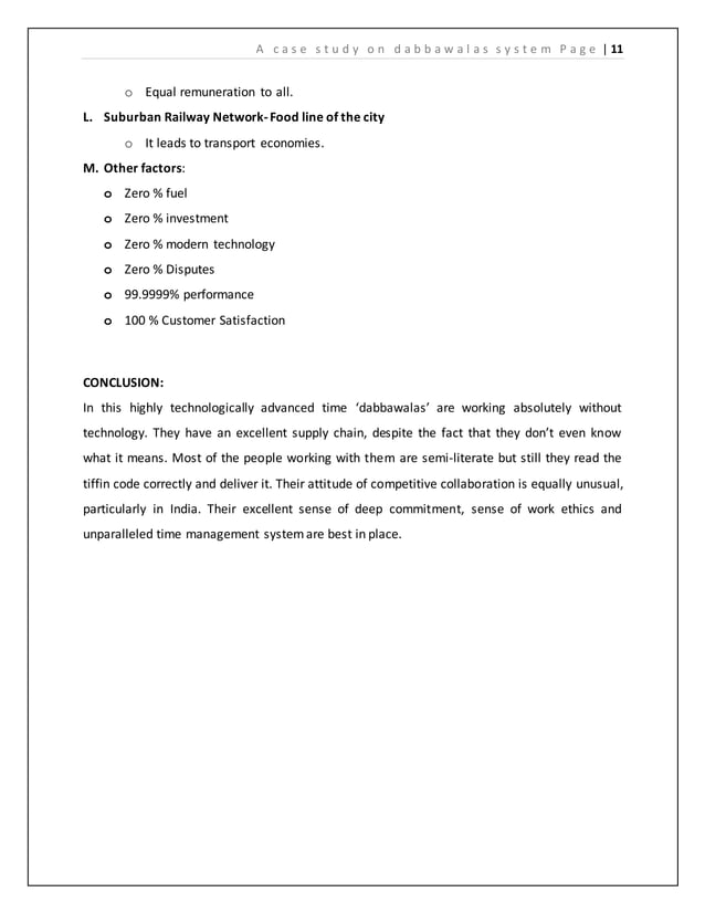 CASE STUDY ON DABBAWALA SYSTEM OF MUMBAI | DOCX | Rail Travel | Travel Type